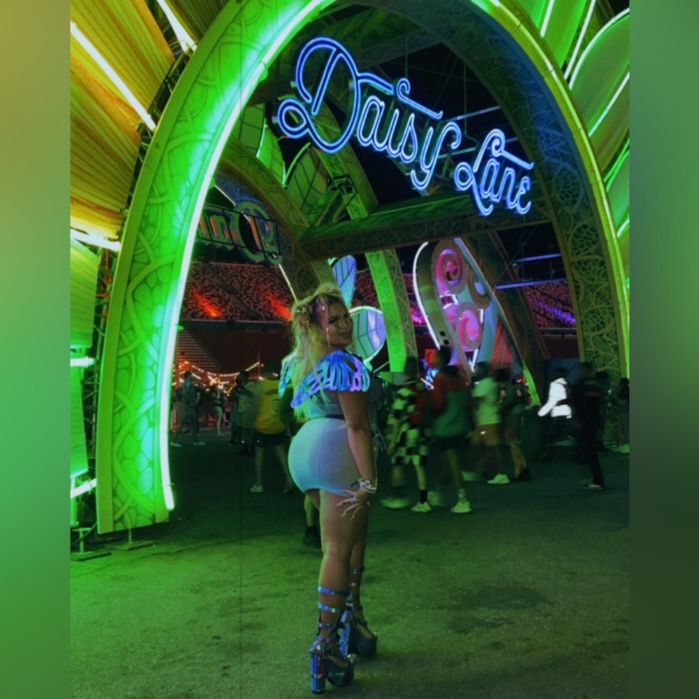 Purple Holographic Rave Platform Boots/Heel/Sandals 7… - Gem